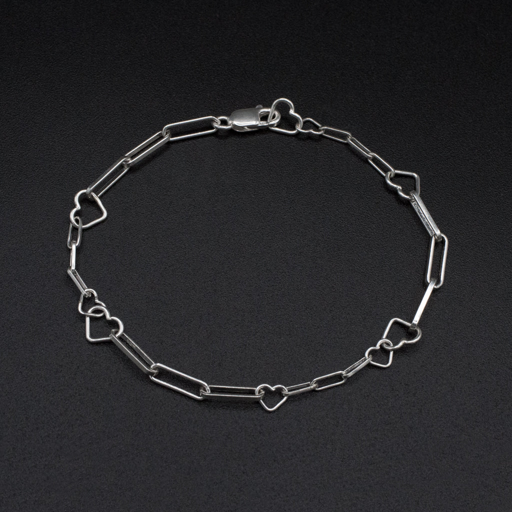 Paper Clip & Heart Bracelet Chain | Made in Montreal - Elle Blackburn